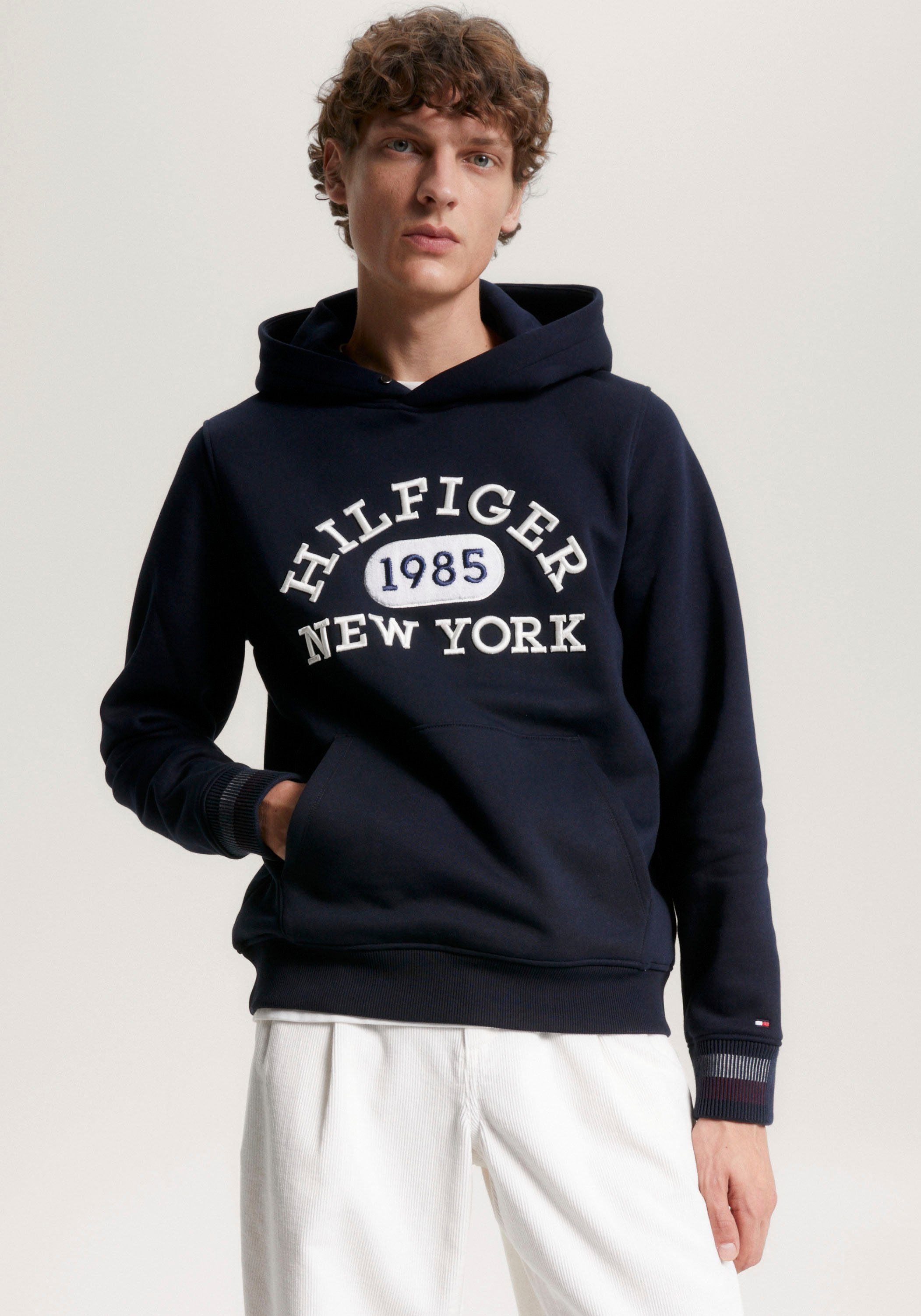 Tommy Hilfiger Sweatshirt Monotype Collegiate Hoodie Blau Grün Weiß